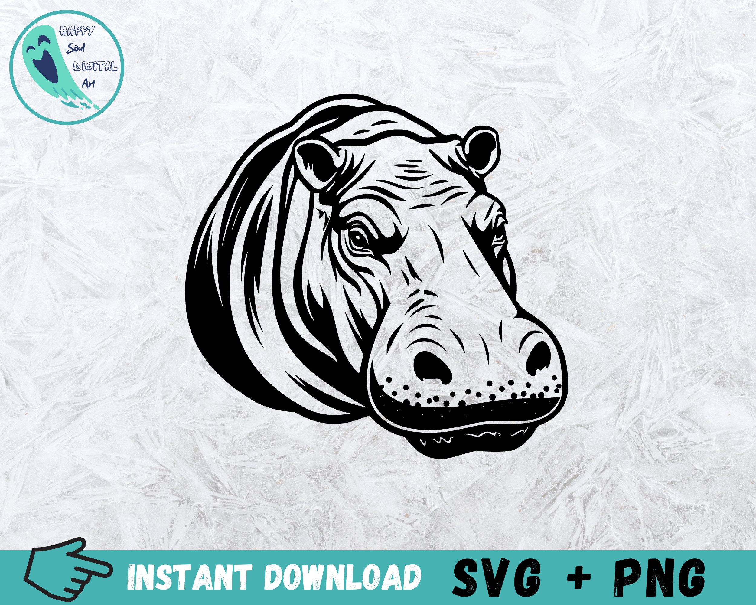 Hippo Face Svg Pretty Animal SVG Bundle | Floral Fox, Penguin, Koala,