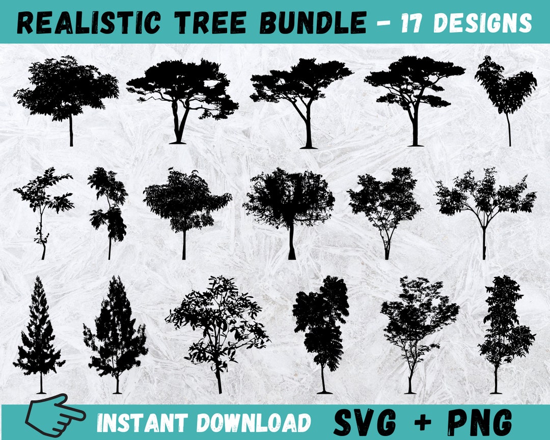Realistic Tree SVG, Forest SVG, Tree Cricut, Tree Silhouette, SVG Cut ...