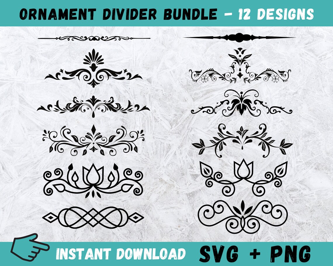 Ornament Divider SVG Decorative Divider Svg Text Divider - Etsy