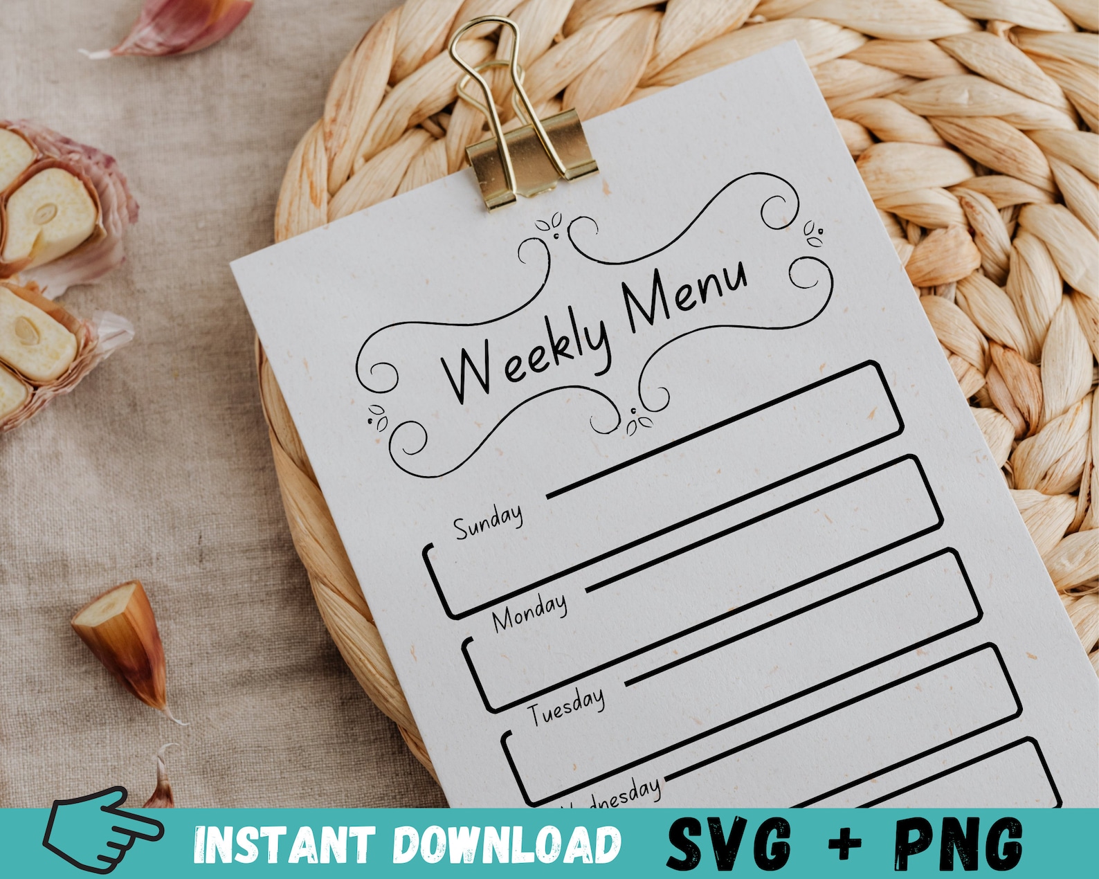 Weekly Menu Svg Menu Svg Weekly Menu Planner SVG Weekly - Etsy