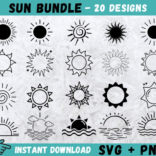 Sunshine SVG PNG Bundle Sunshine Clipart Sun Cut File | Etsy