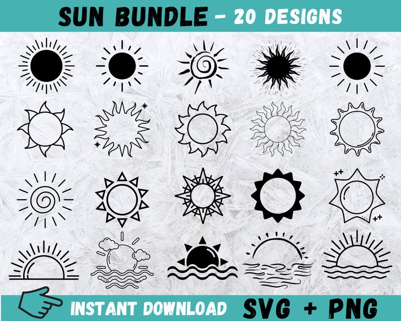 Sun SVG Sun Clipart Sun Cut File Sun Svg Bundle Cute Sun - Etsy Canada