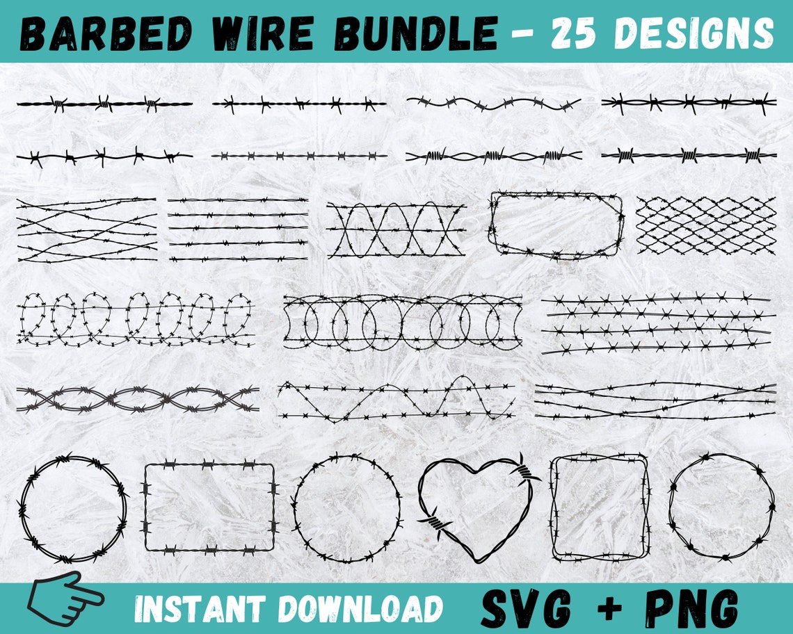 Barbed Wire SVG Bundle: Hand-drawn Designs (digital Download) - Etsy
