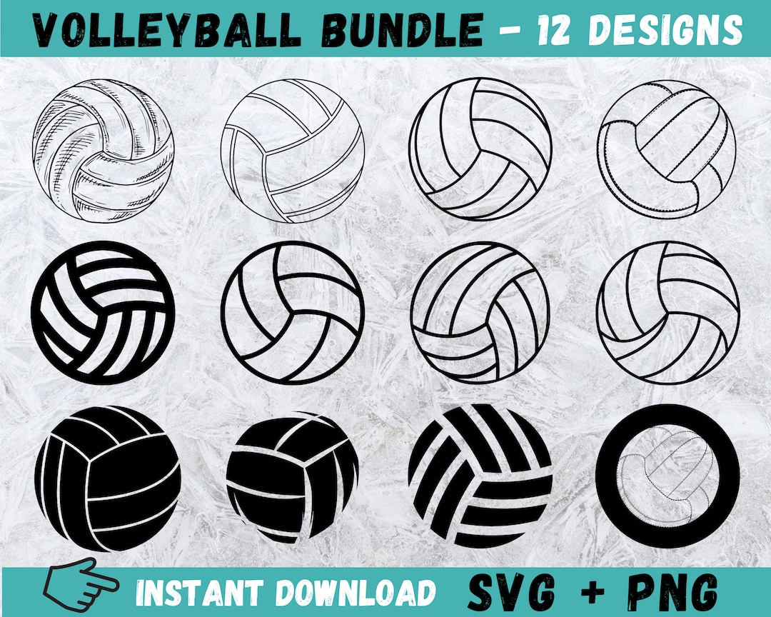 Volleyball SVG Bundle: Hand-drawn Designs (SVG, PNG) - Etsy