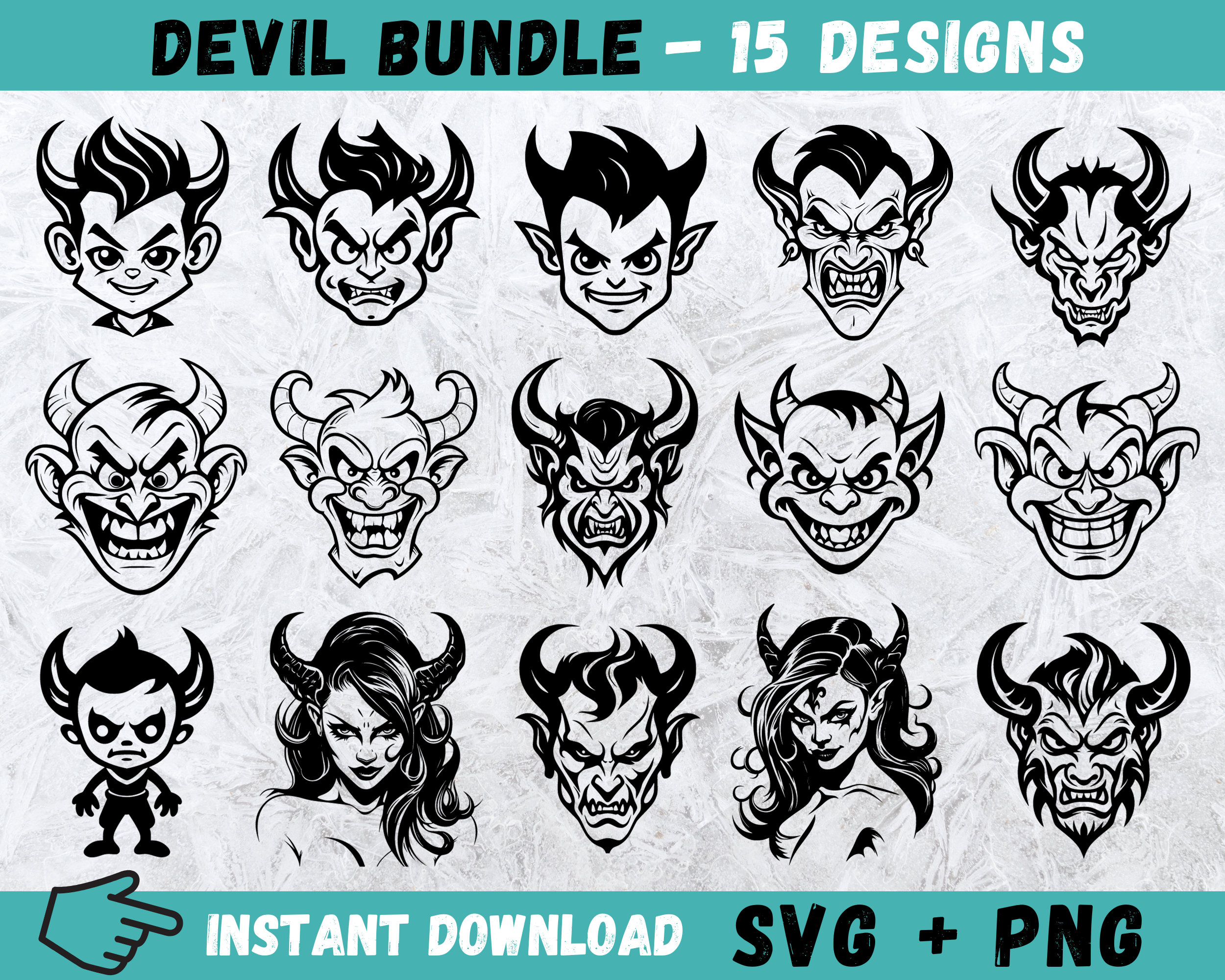 Devil SVG Bundle, Devil Clipart, Demon Cut Files, Evil Silhouette ...