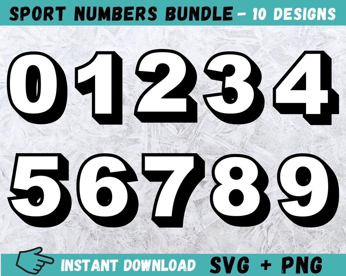Sport Numbers SVG Sport Numbers Cricut College Font Svg - Etsy