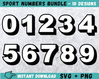 SPORT NUMBERS SVG Bundle Instant Download Numbers Svg - Etsy