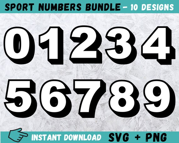 Sport Numbers SVG Sport Numbers Cricut College Font Svg - Etsy
