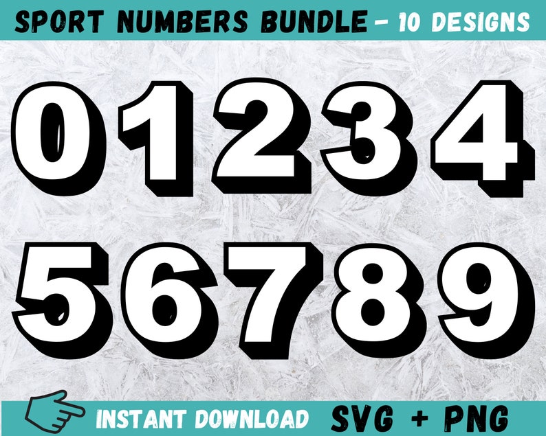 Sport Numbers SVG Sport Numbers Cricut College Font Svg - Etsy
