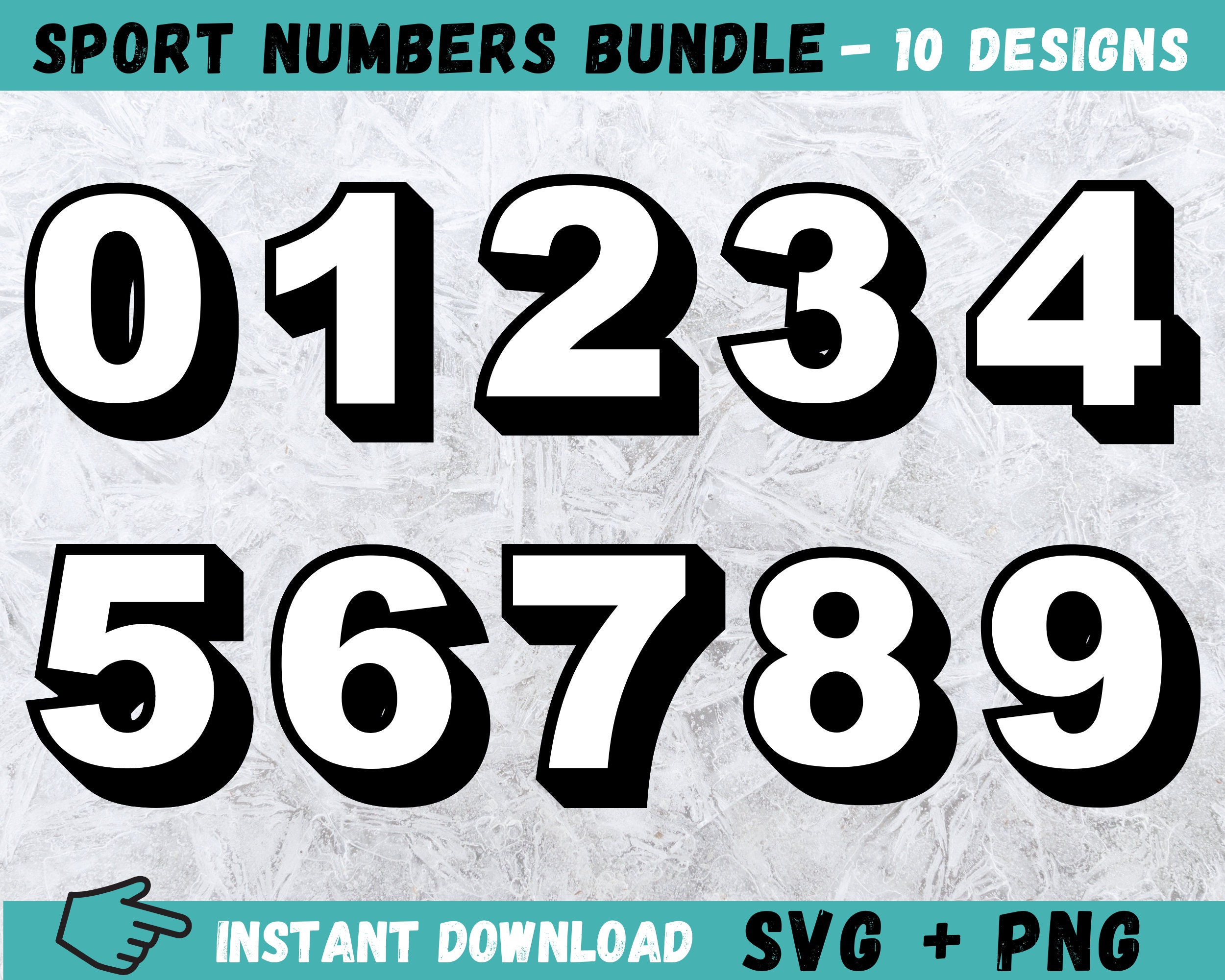 Sport Numbers SVG Sport Numbers Cricut College Font Svg - Etsy