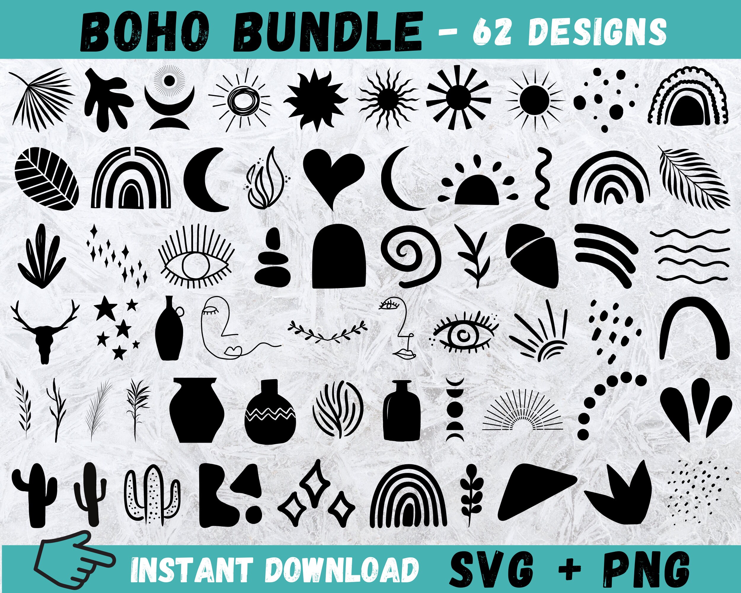 Boho SVG Bundle Boho Svg Hand Drawn Boho Svg Abstract Svg - Etsy Australia