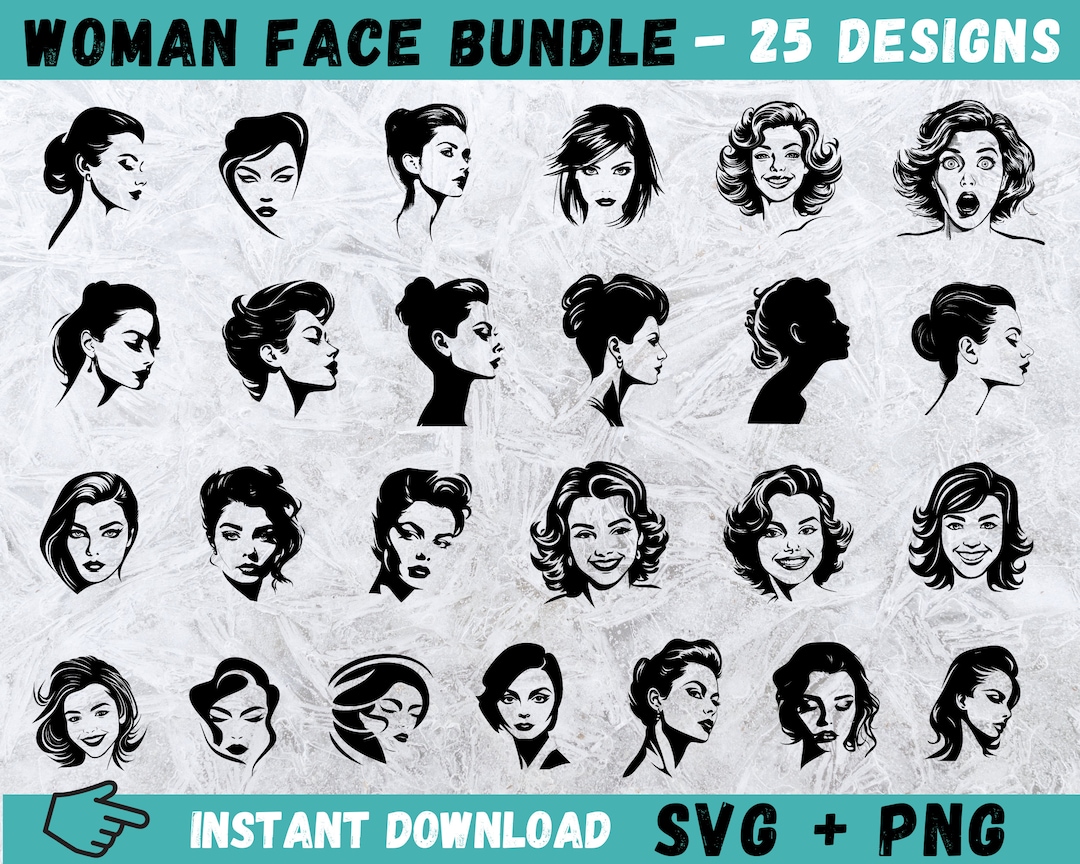 Woman Face SVG, Beautiful Face Svg, Woman Silhouette, Girl Face Svg ...