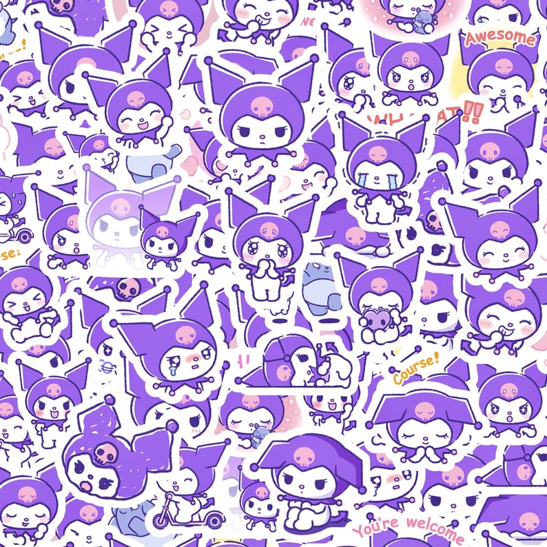 49 Kuromi Sanrio Laptop Stickers Cartoon Anime Cute Kawaii Kpop Fast US ...