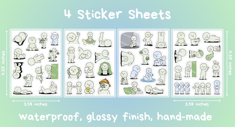 50 Pc Smiski Stickers – Cute Kawaii Cartoon Anime Laptop Bottle Decals ...