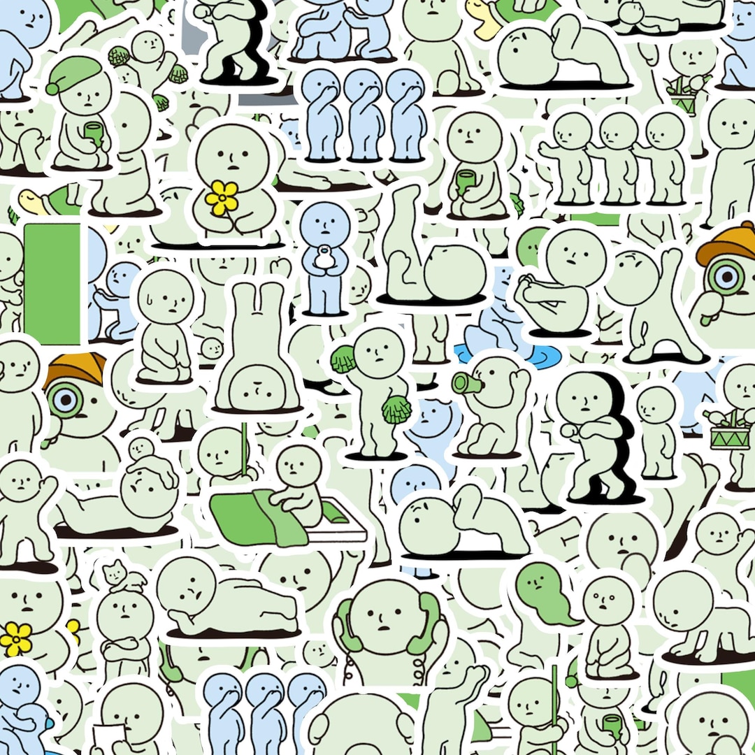 50 Pc Smiski Cartoon Anime Cute Kawaii Derpy Nerdy Laptop Bottle - Fast ...