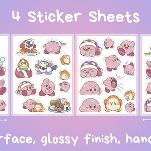 40 Kirby Stickers Cartoon Anime Cute Kawaii Derpy Nintendo Nerdy Laptop ...
