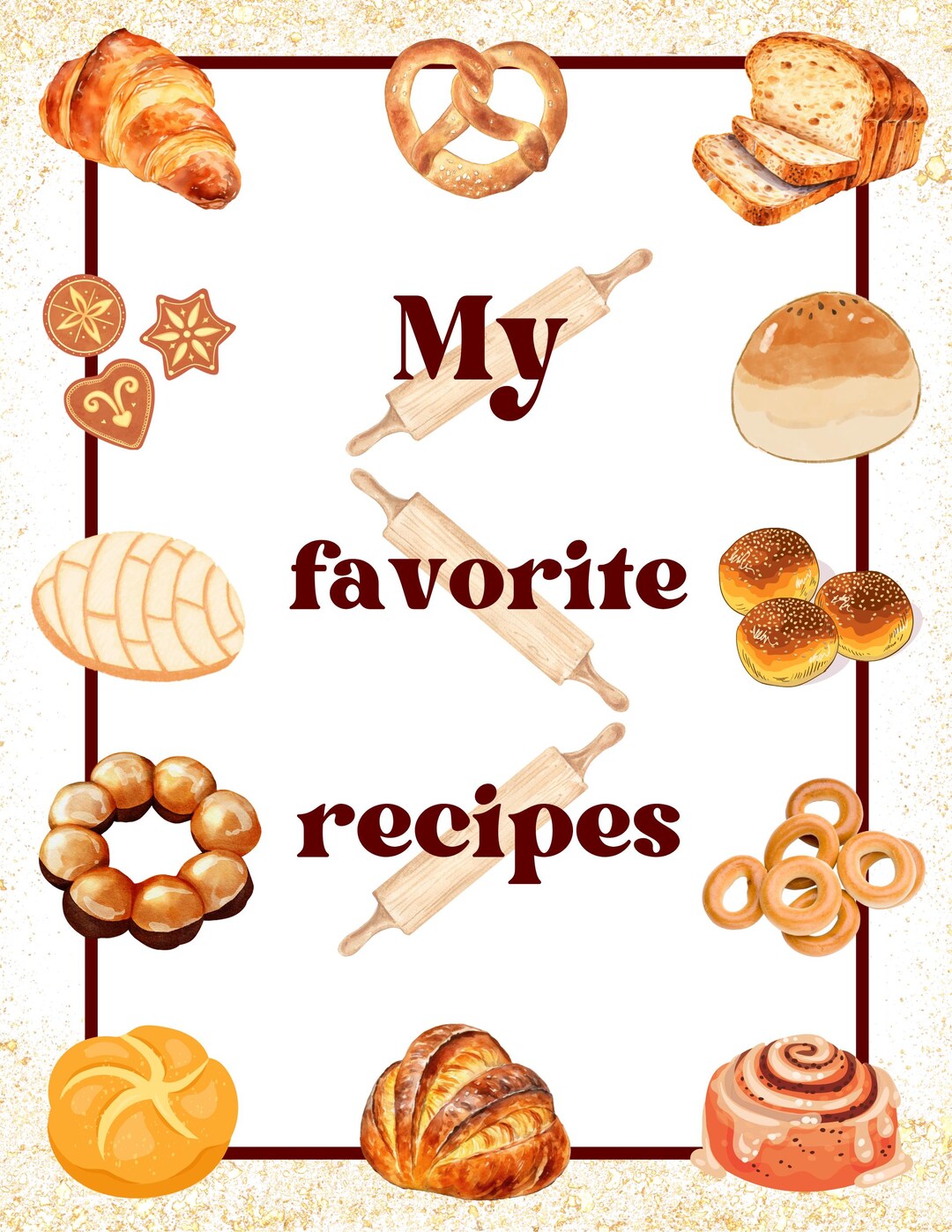 Baker Recipe Book Template: Baking Lovers PDF Organizer (digital ...