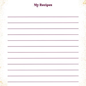 Baker Recipe Book Template: Baking Lovers PDF Organizer (digital ...