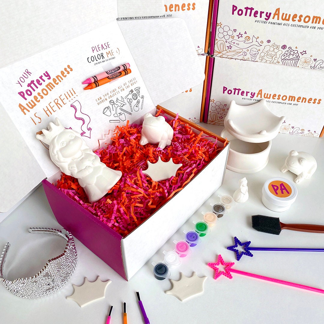 Pretty Princess DIY Pottery Painting Kit Kit de artesanía | Etsy