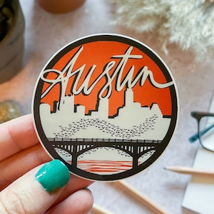 Austin Bat Bridge Sticker Texas State Pride Sticker Austin - Etsy