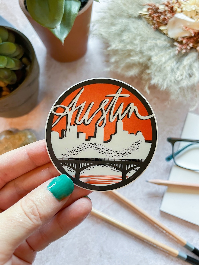 Austin Bat Bridge Sticker Texas State Pride Sticker Austin - Etsy