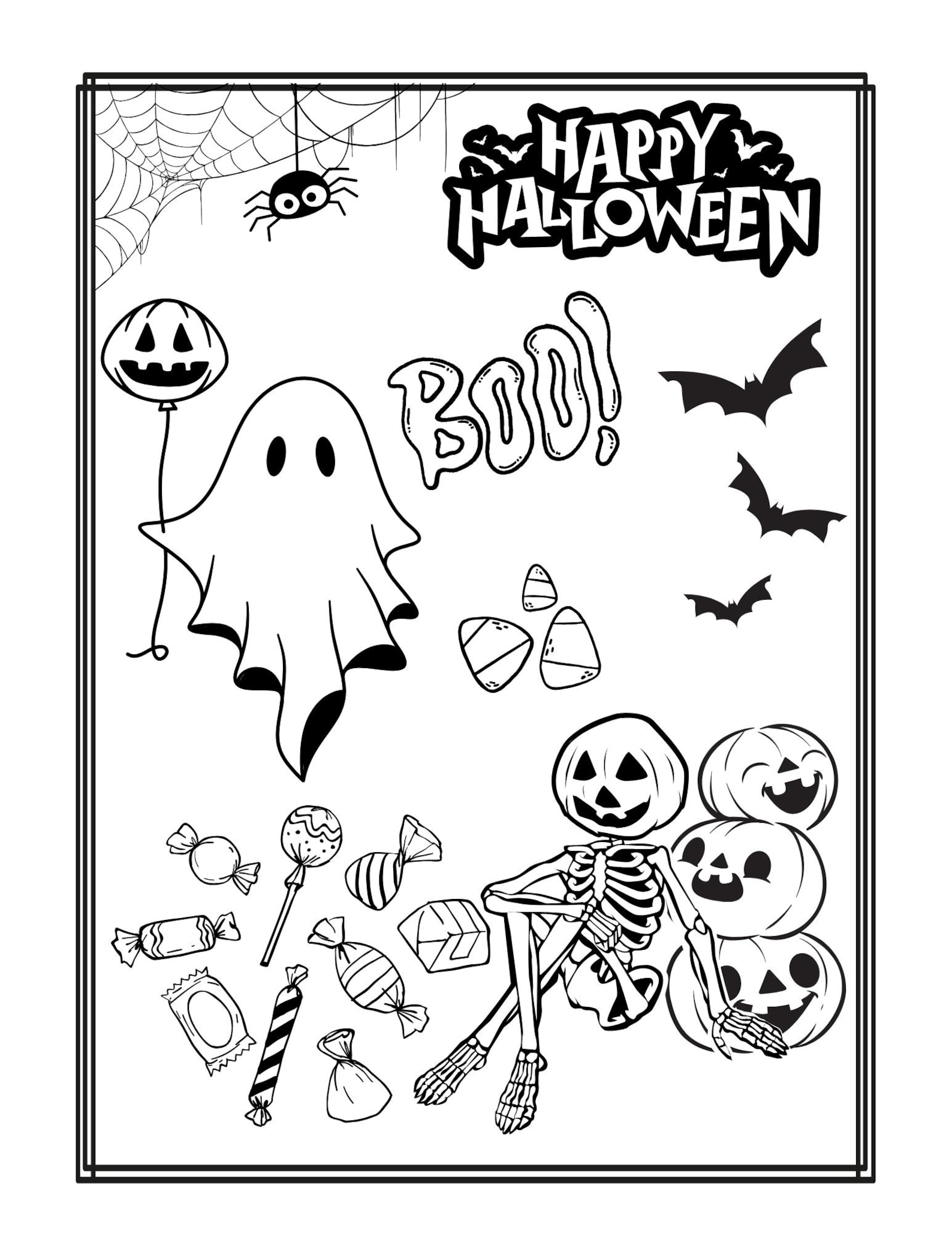 10 Cute Halloween Coloring Pages | Kids Printable Coloring Sheets ...