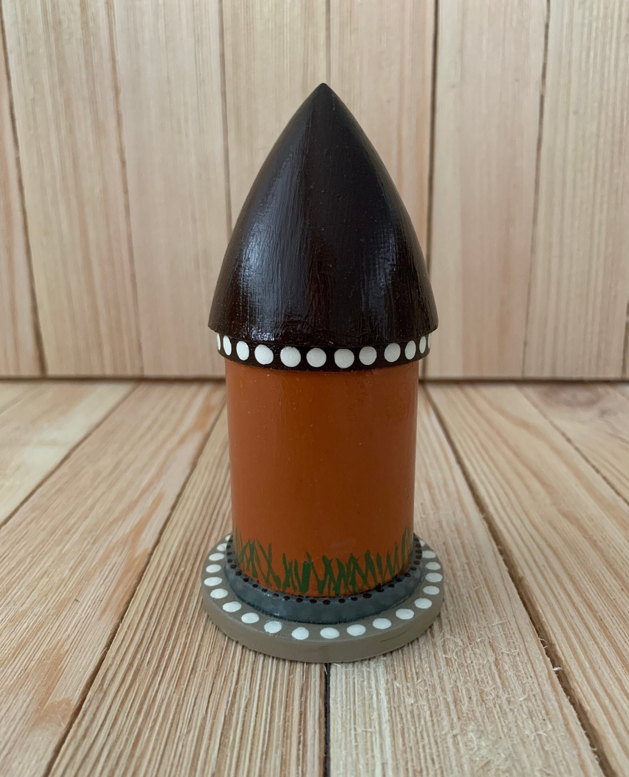 Miniature Rustic Conical Round Hand-painted Wooden Birdhouse - Etsy