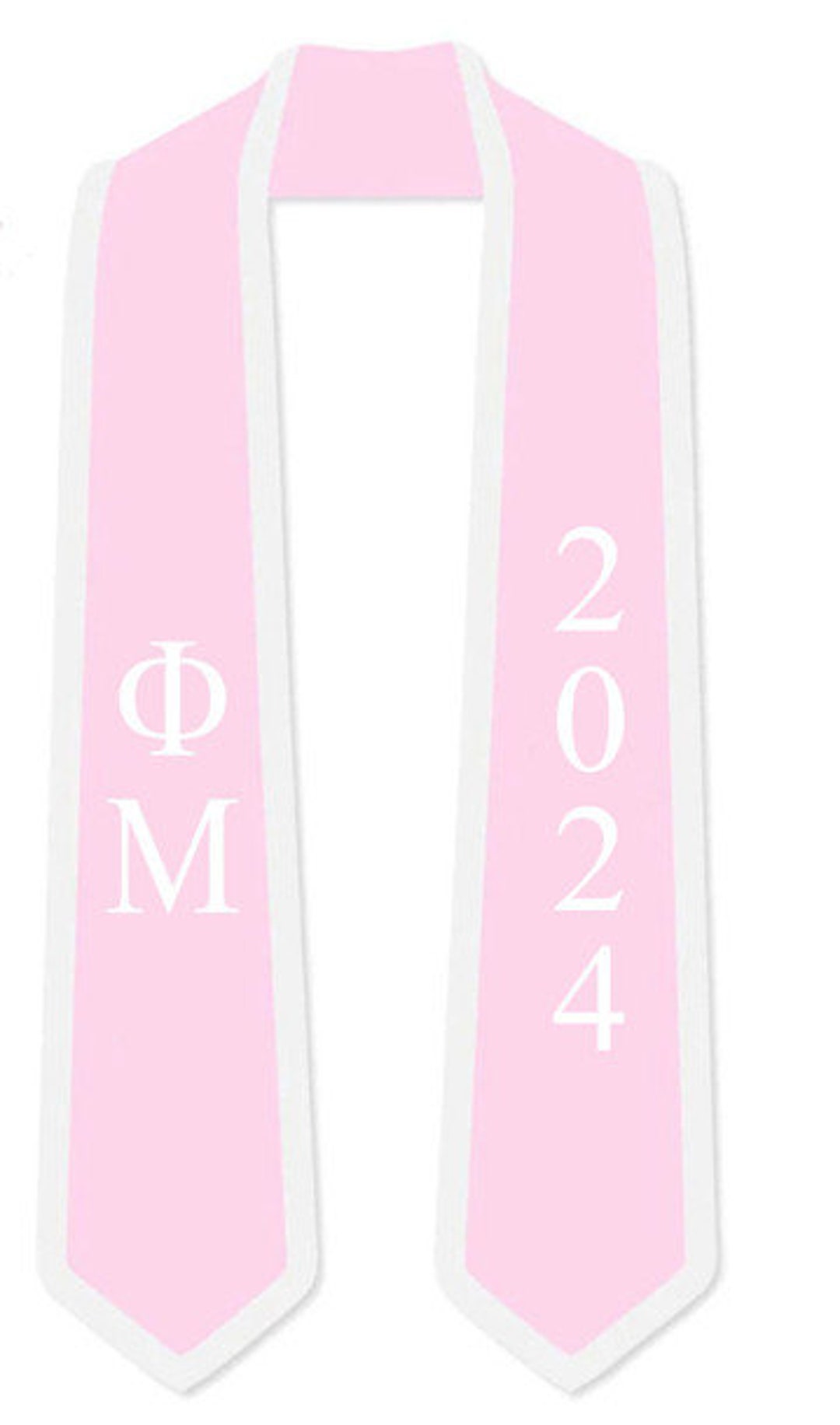 Phi Mu Greek 2 Tone Lettered Graduation Sash Stole With Year - Etsy