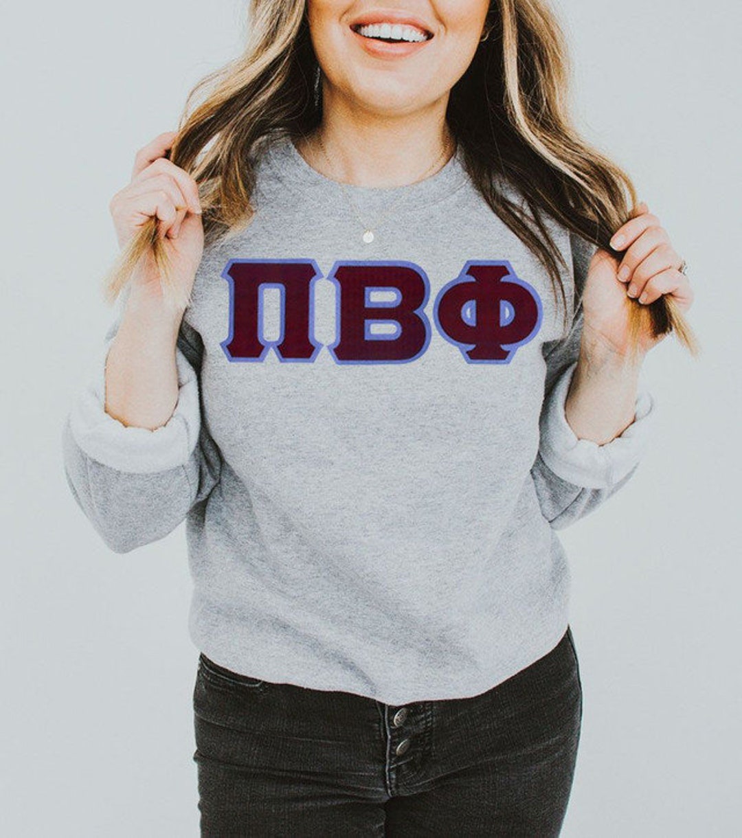 Pi Beta Phi Twill Lettered Crewneck - Etsy