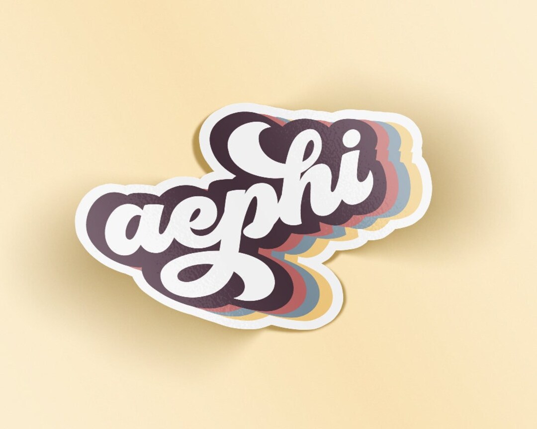 Aephi Alpha Epsilon Phi Retro Script Sticker - Etsy