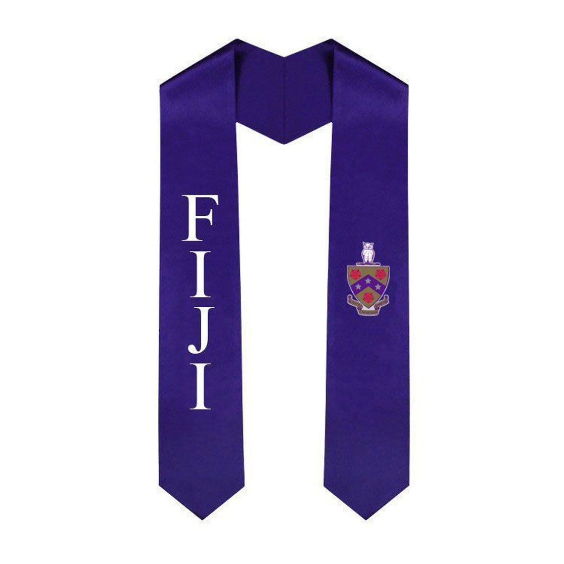 FIJI Greek Lettered Graduation Sash Stole With Crest - Etsy