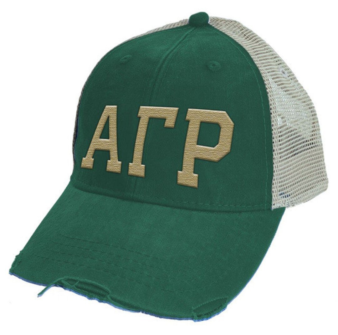 Alpha Gamma Rho Distressed Trucker Cap - Etsy