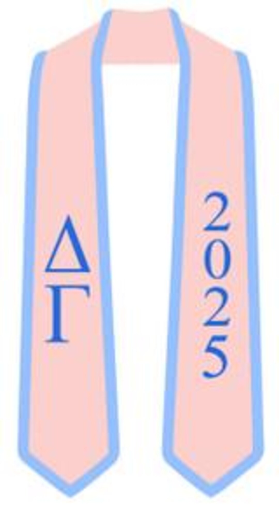 Delta Gamma Greek 2 Tone Lettered Graduation Sash Stole With Year - Etsy