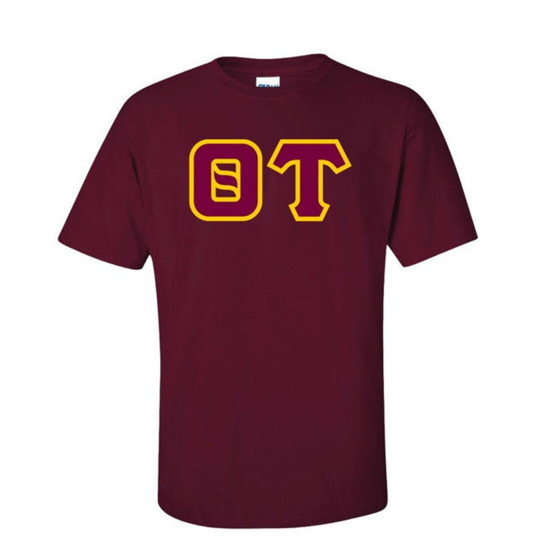Theta Tau Fraternity Lettered Tee - Etsy