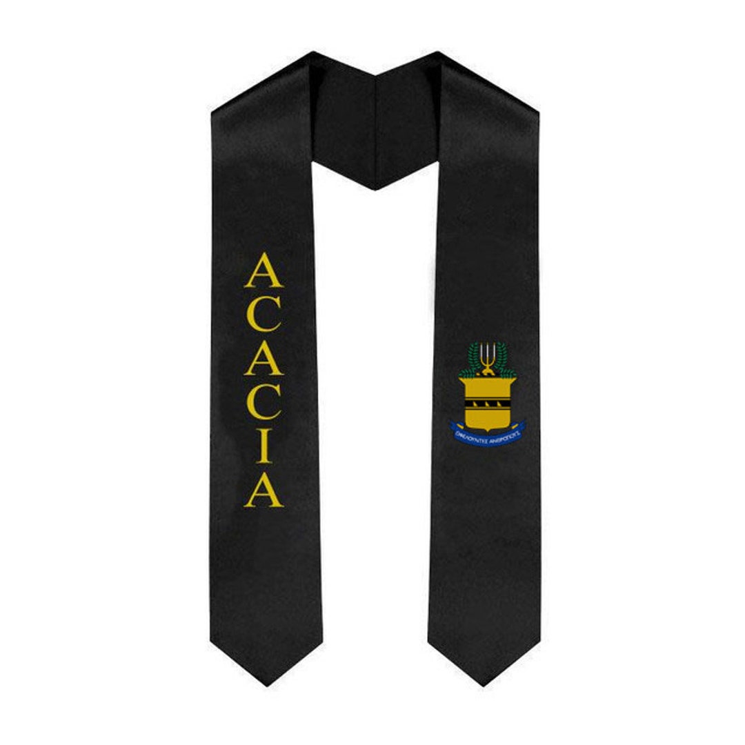 ACACIA Greek Lettered Graduation Sash Stole With Crest - Etsy