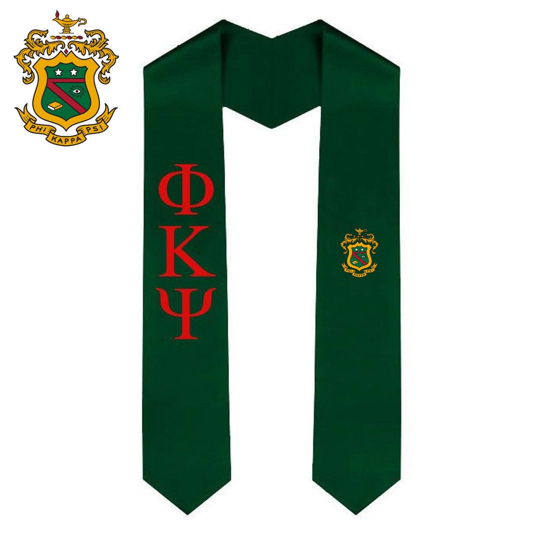 Phi Kappa Psi Greek Lettered Graduation Sash Stole With Crest - Etsy