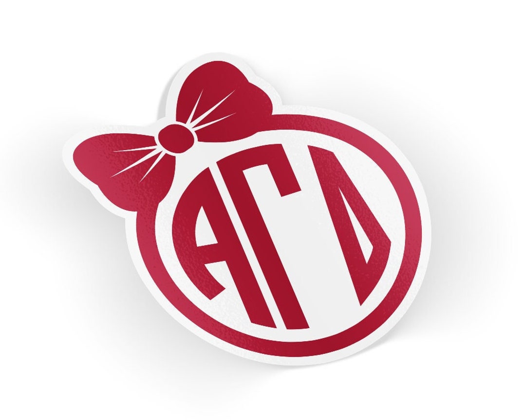 AGD Alpha Gamma Delta Bow Monogram Sticker - Etsy