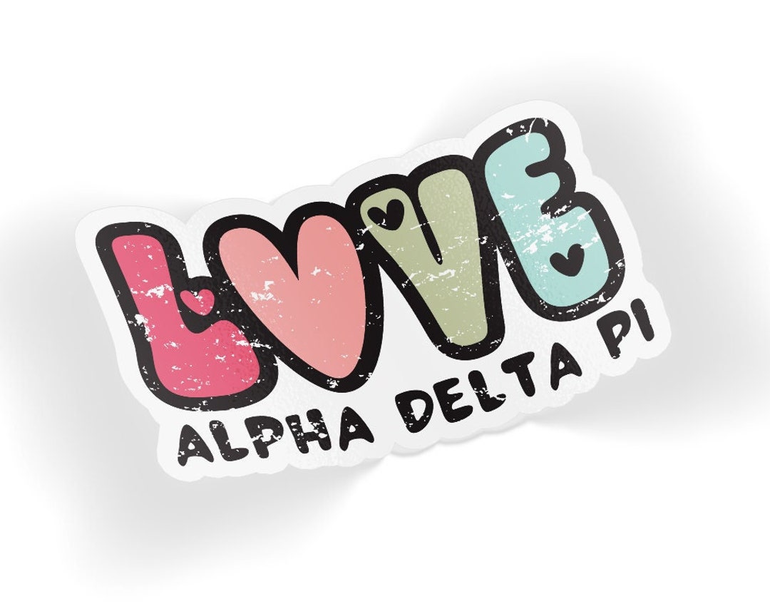 Adpi Alpha Delta Pi Love Hearts Sticker - Etsy