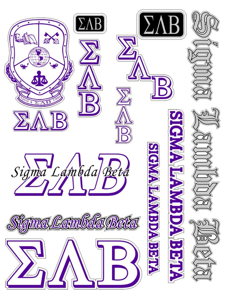 Sigma Lambda Beta Multi Greek Decal Sticker Sheet - Etsy