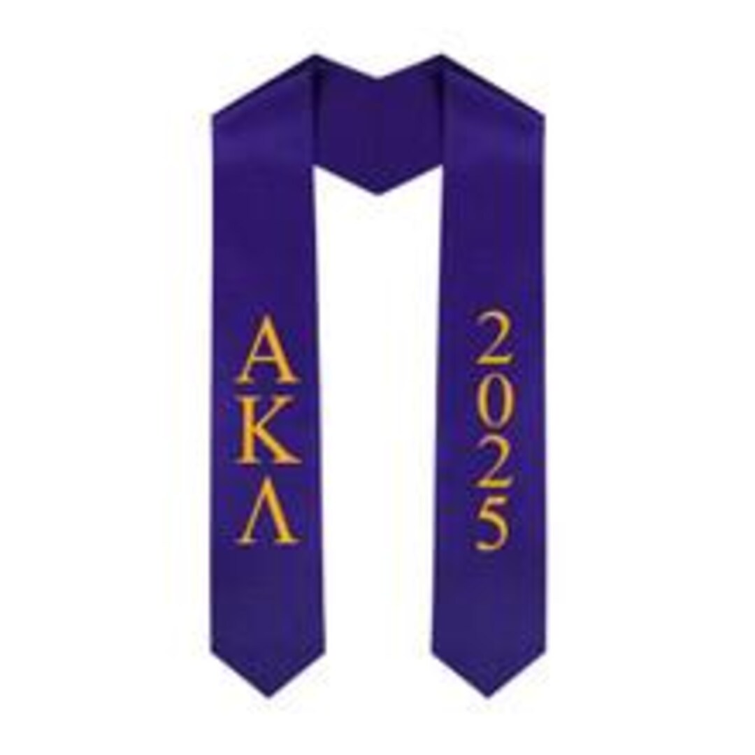 Alpha Kappa Lambda Lettered Graduation Sash Stole With Year - Etsy