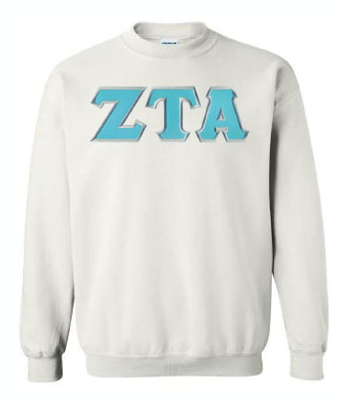 Zeta Tau Alpha Twill Lettered Crewneck - Etsy