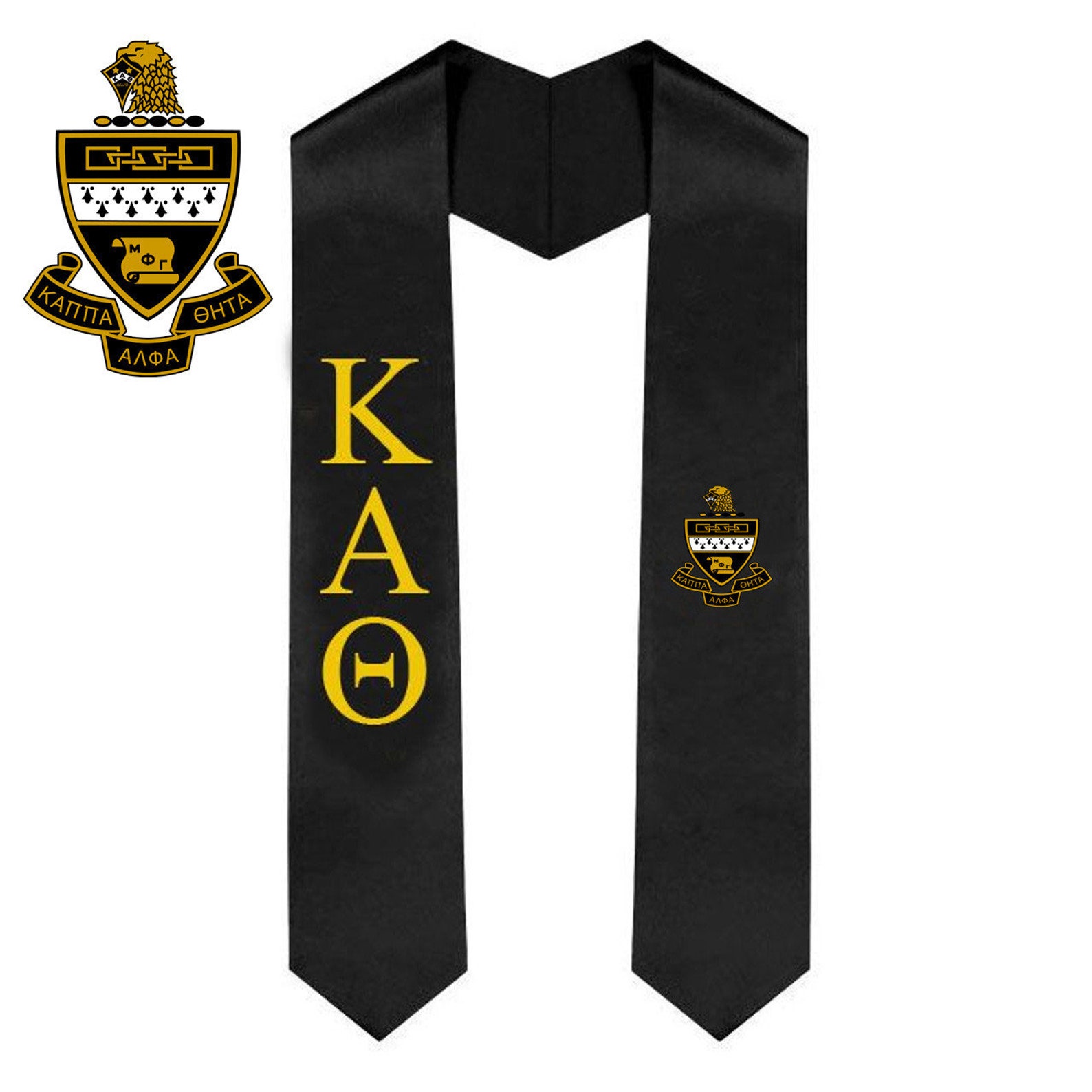 Kappa Alpha Theta Greek Lettered Graduation Sash Stole With Crest - Etsy