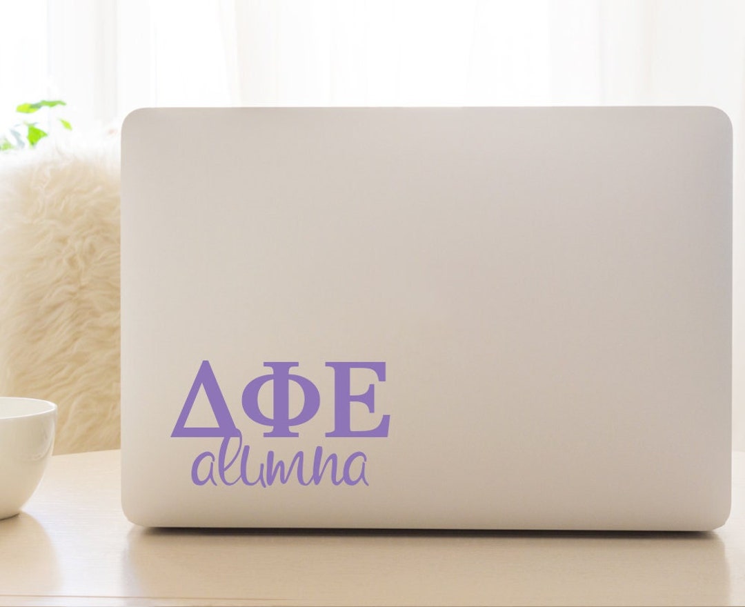 Dphie Delta Phi Epsilon Letters Alumna Sorority Decal Laptop Sticker ...