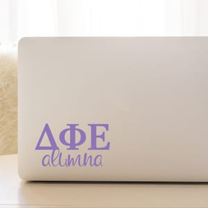 Dphie Delta Phi Epsilon Letters Alumna Sorority Decal Laptop Sticker ...