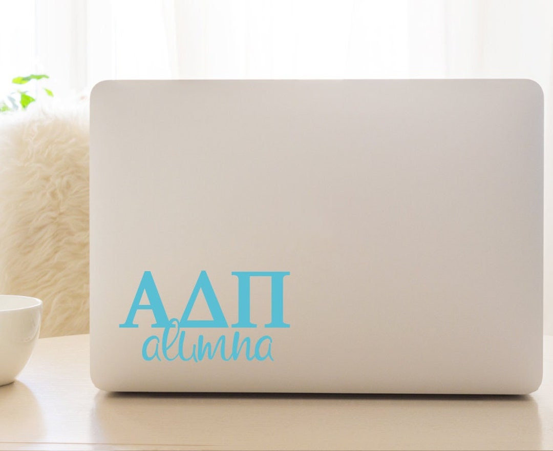 Adpi Alpha Delta Pi Letters Alumna Sorority Decal Laptop Sticker Car ...