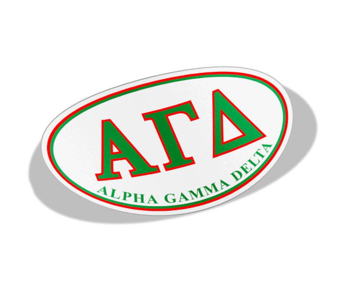 Alpha Gamma Delta Greek Letter Oval Decal - Etsy