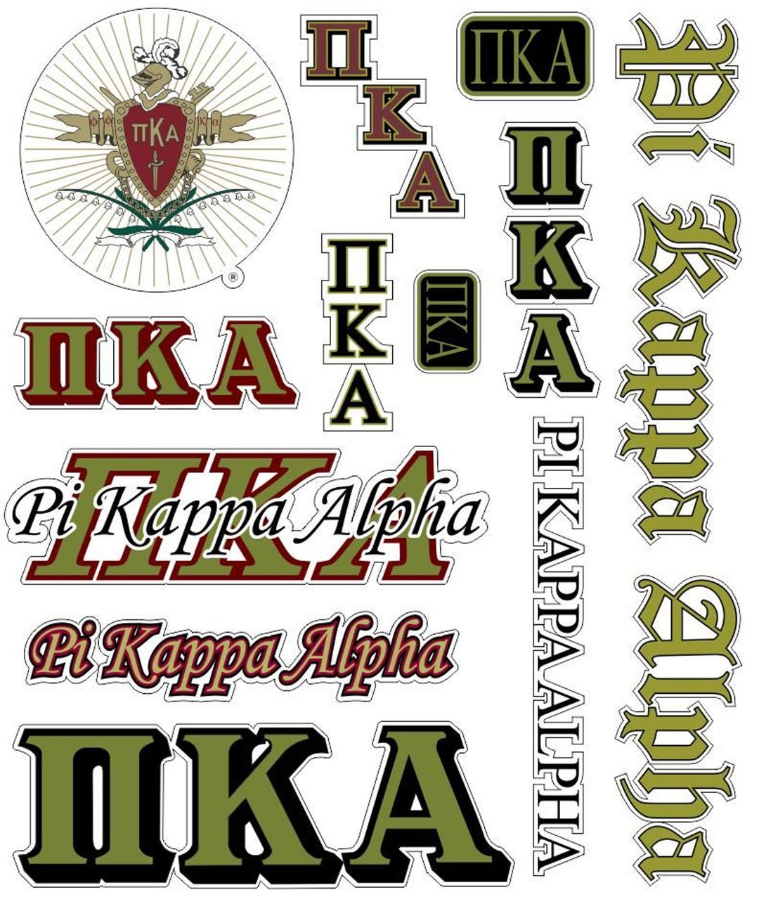 Pi Kappa Alpha Multi Greek Decal Sticker Sheet - Etsy