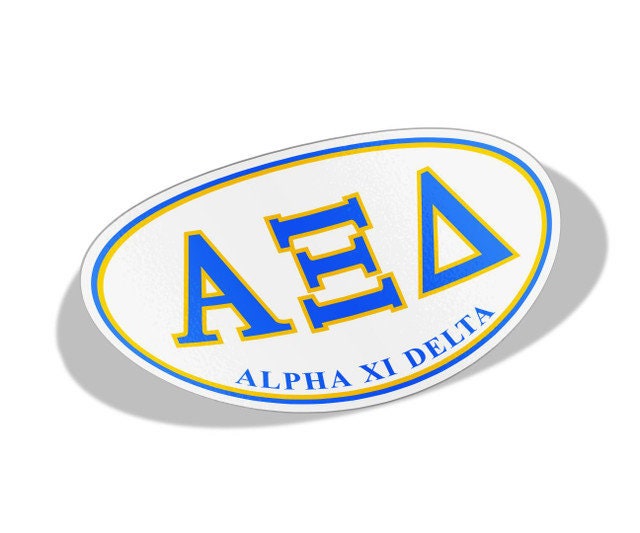 Alpha Xi Delta Greek Letter Oval Decal - Etsy