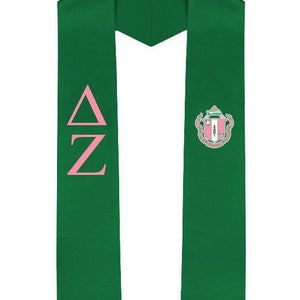 Delta Zeta Stole With Crest - Etsy