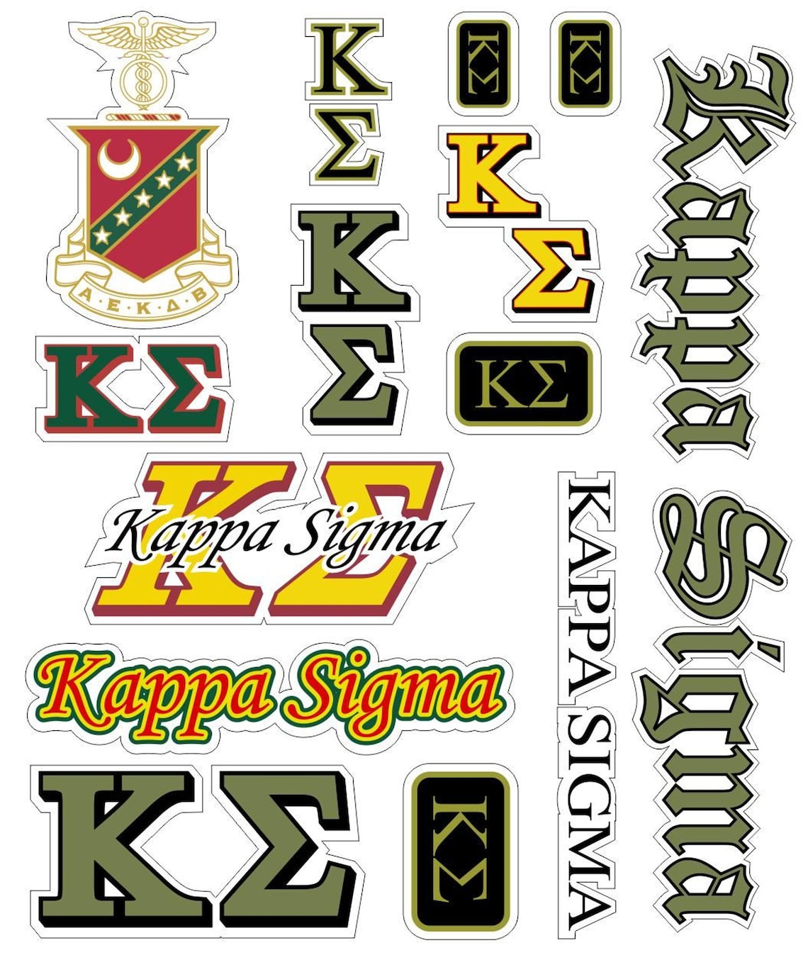 Kappa Sigma Multi Greek Decal Sticker Sheet - Etsy